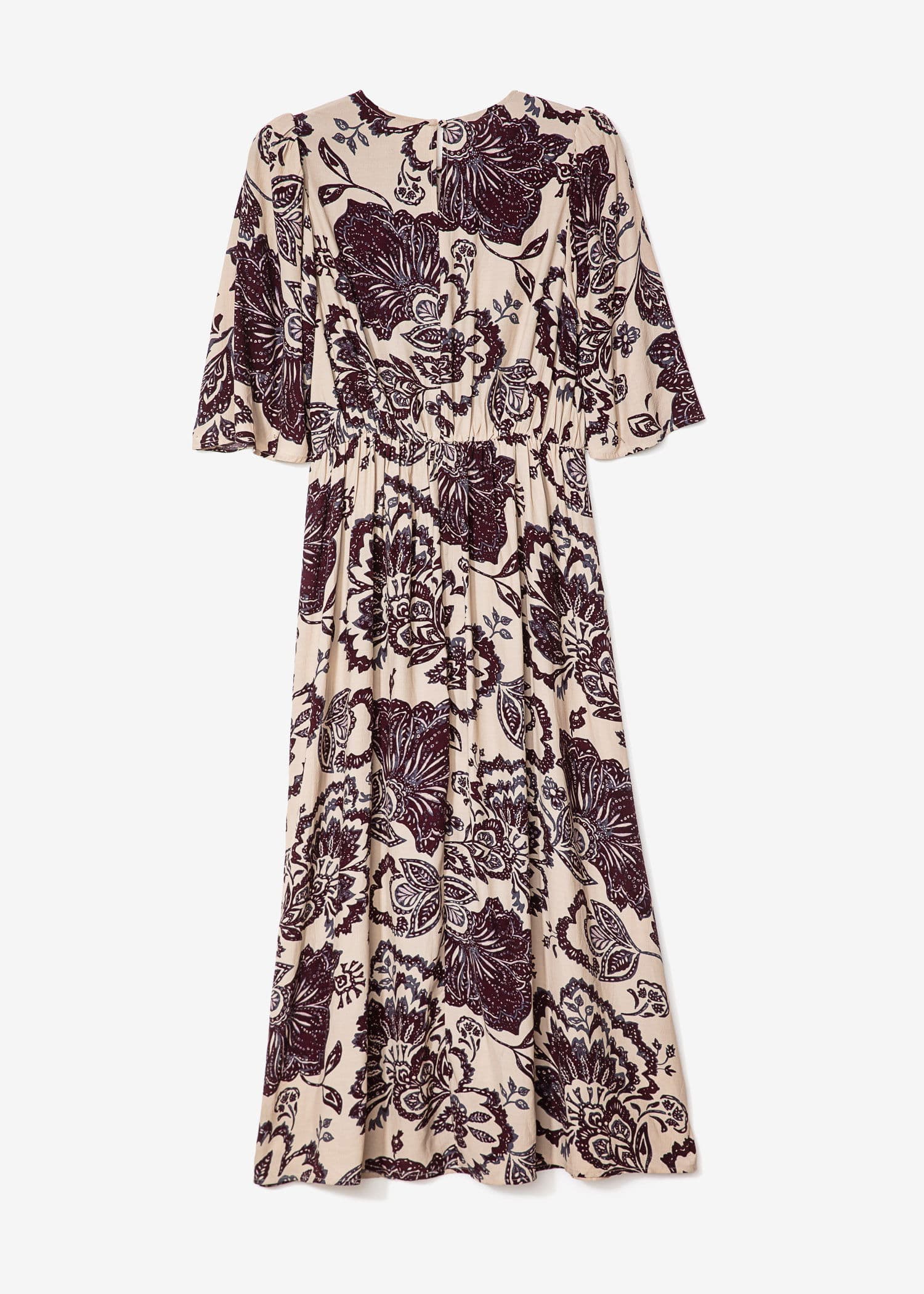 ELLA - Paisleymönstrad vinröd klänning - Röd | Indiska.com