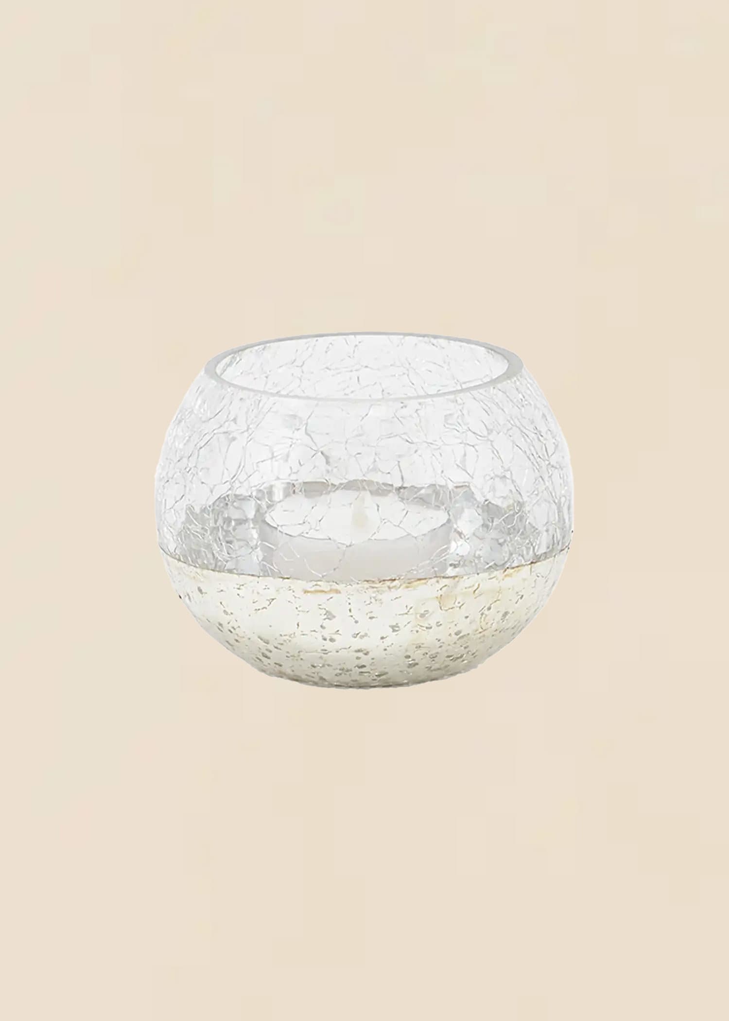 CRACKLE - Liten värmeljushållare - Silver | Indiska.com