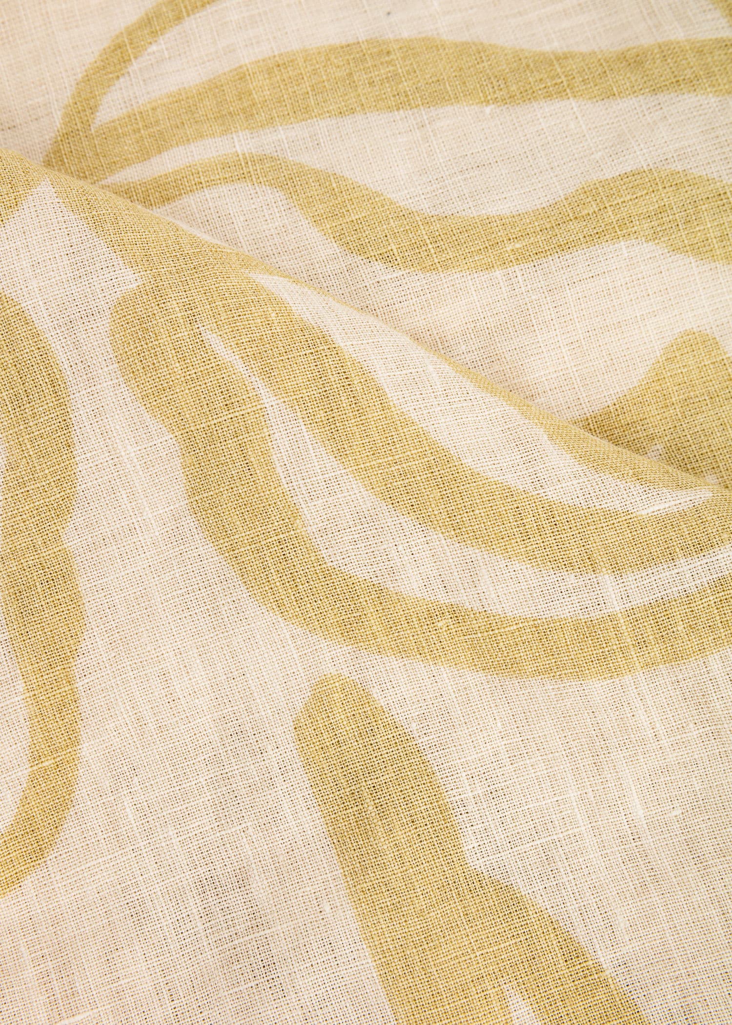 Lin - Mönstrad duk i lin - Grön | Indiska.com